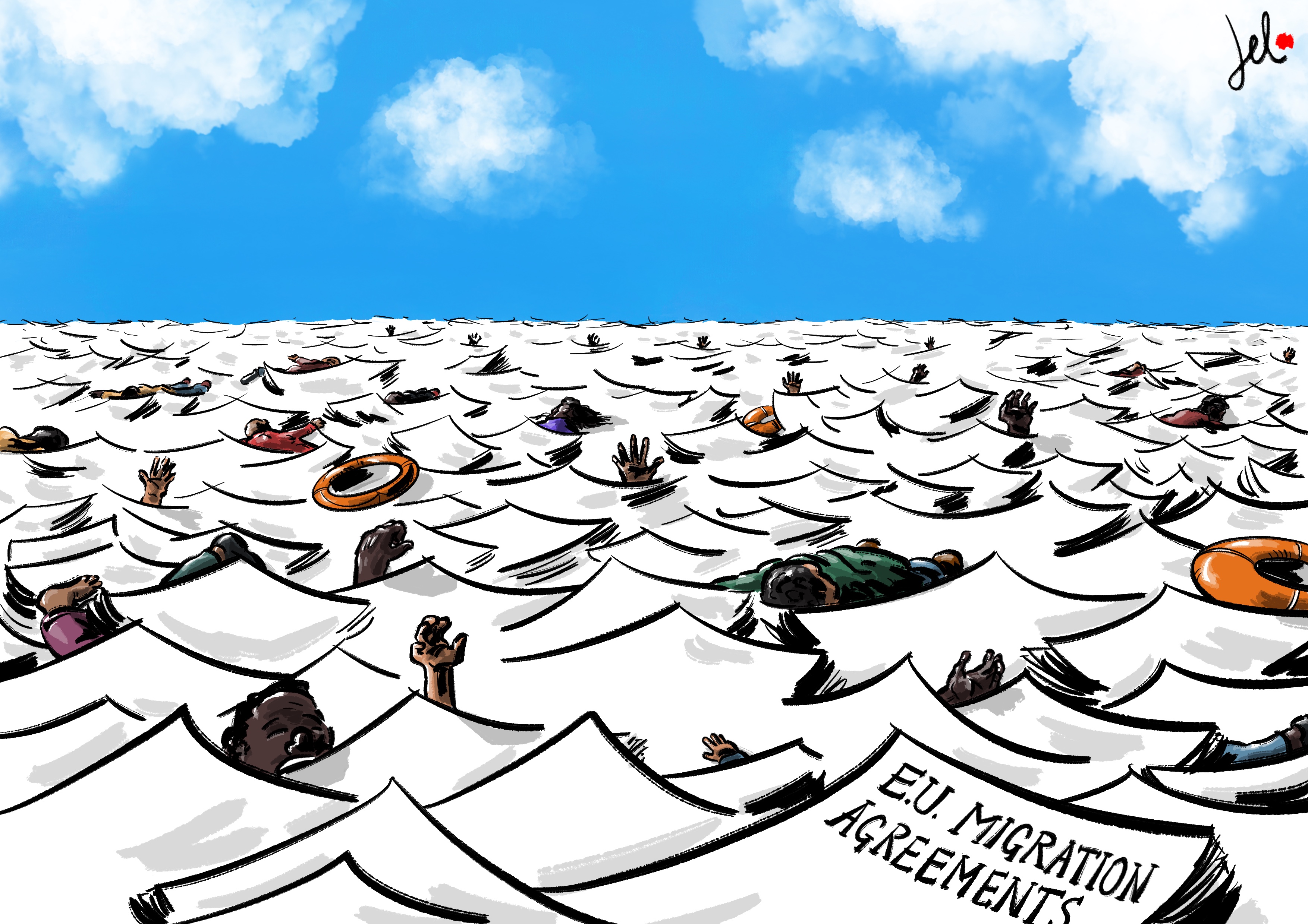 A sea of paper – delrossocartoons