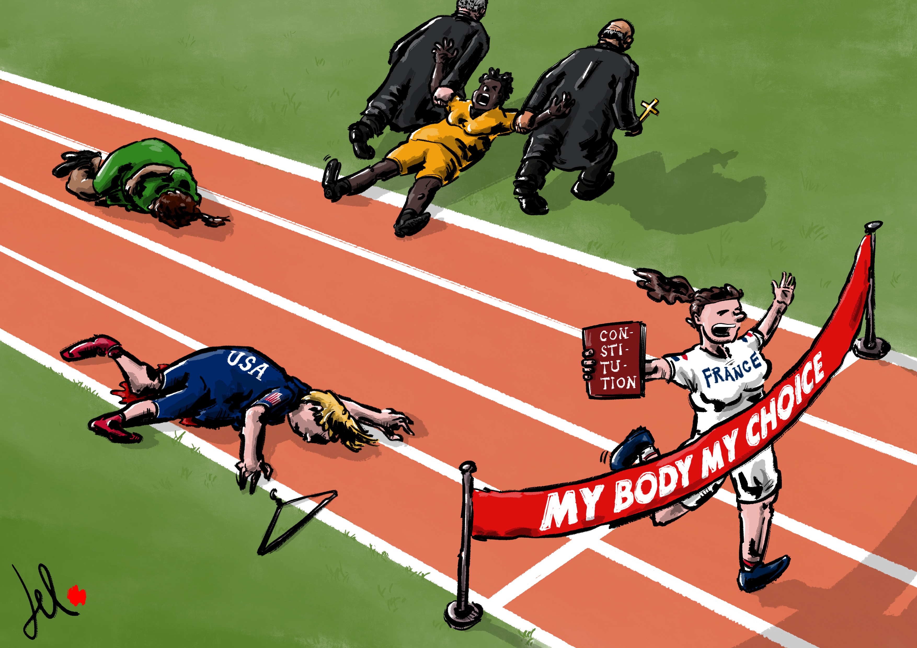 Freedom race – delrossocartoons